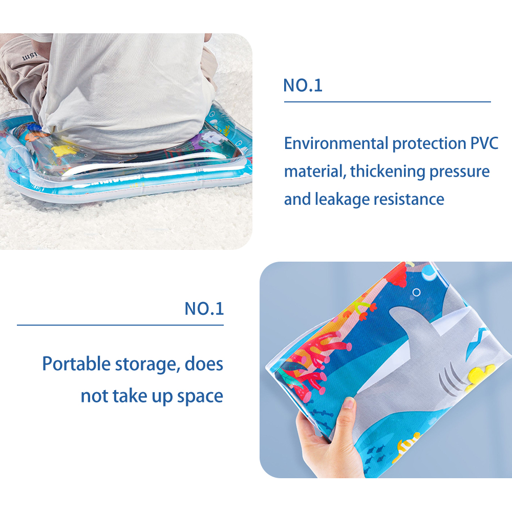 Bevavar Baby Water Play Mat Inflatable Training Crawl Mat Slapped Pad ...
