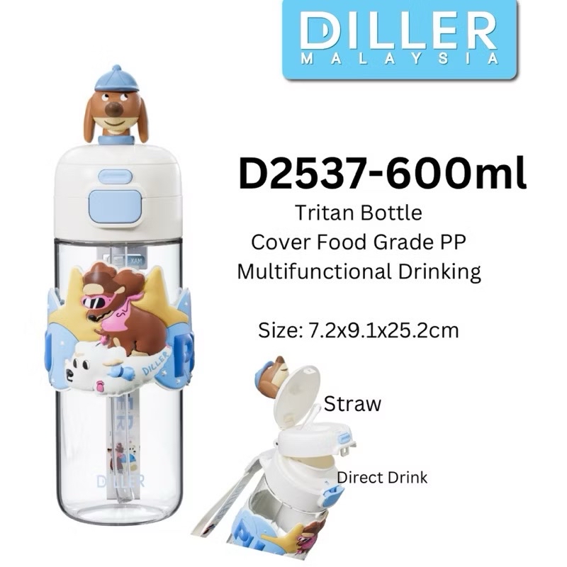 Diller Budak Multipurpose drinking Tritan BPA Free Bottle Botol Air ...