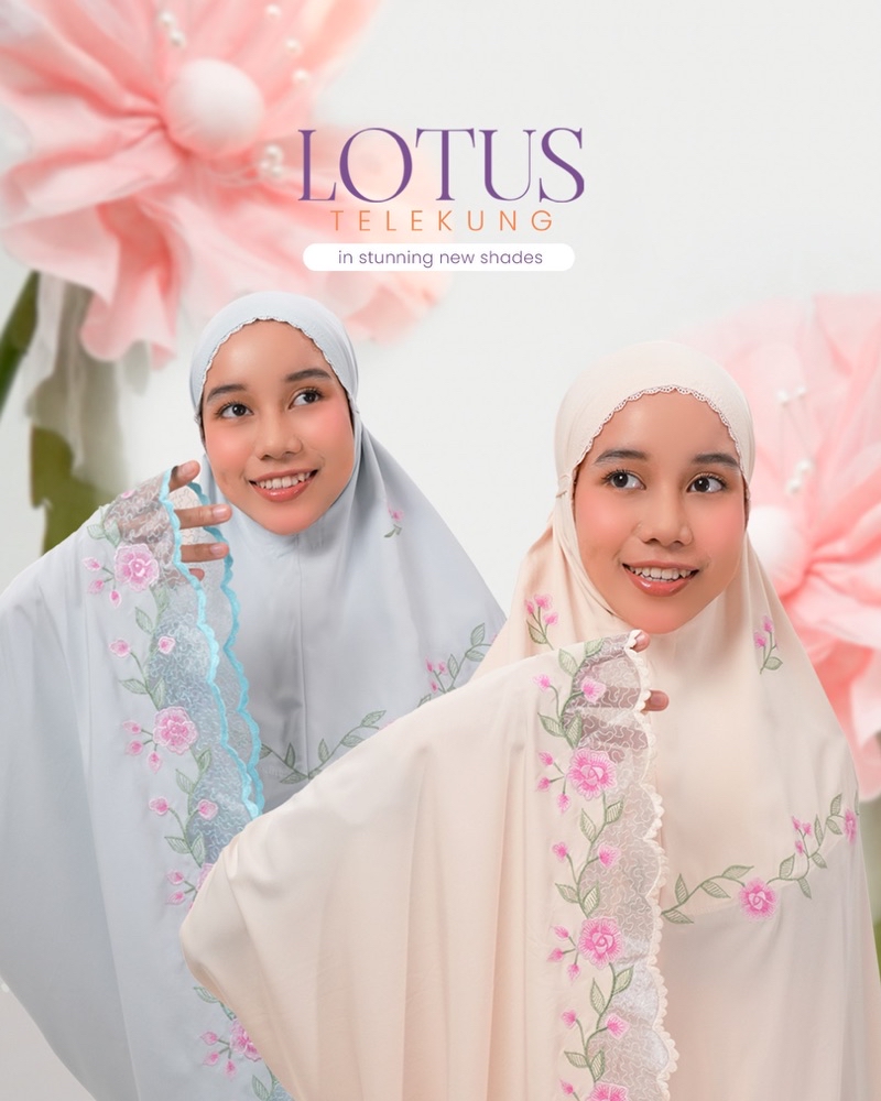 TELEKUNG TEA | LOTUS Premium Embroidered Telekung + Gift Box | Shopee ...