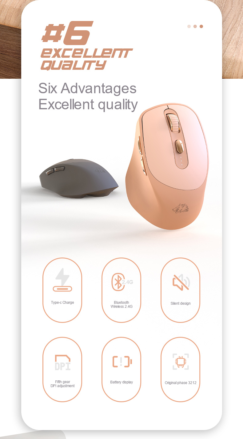 Attack Shark X7 Wireless Mouse Rechargeable 2.4G&Bluetooth5.0 4000dpi ...
