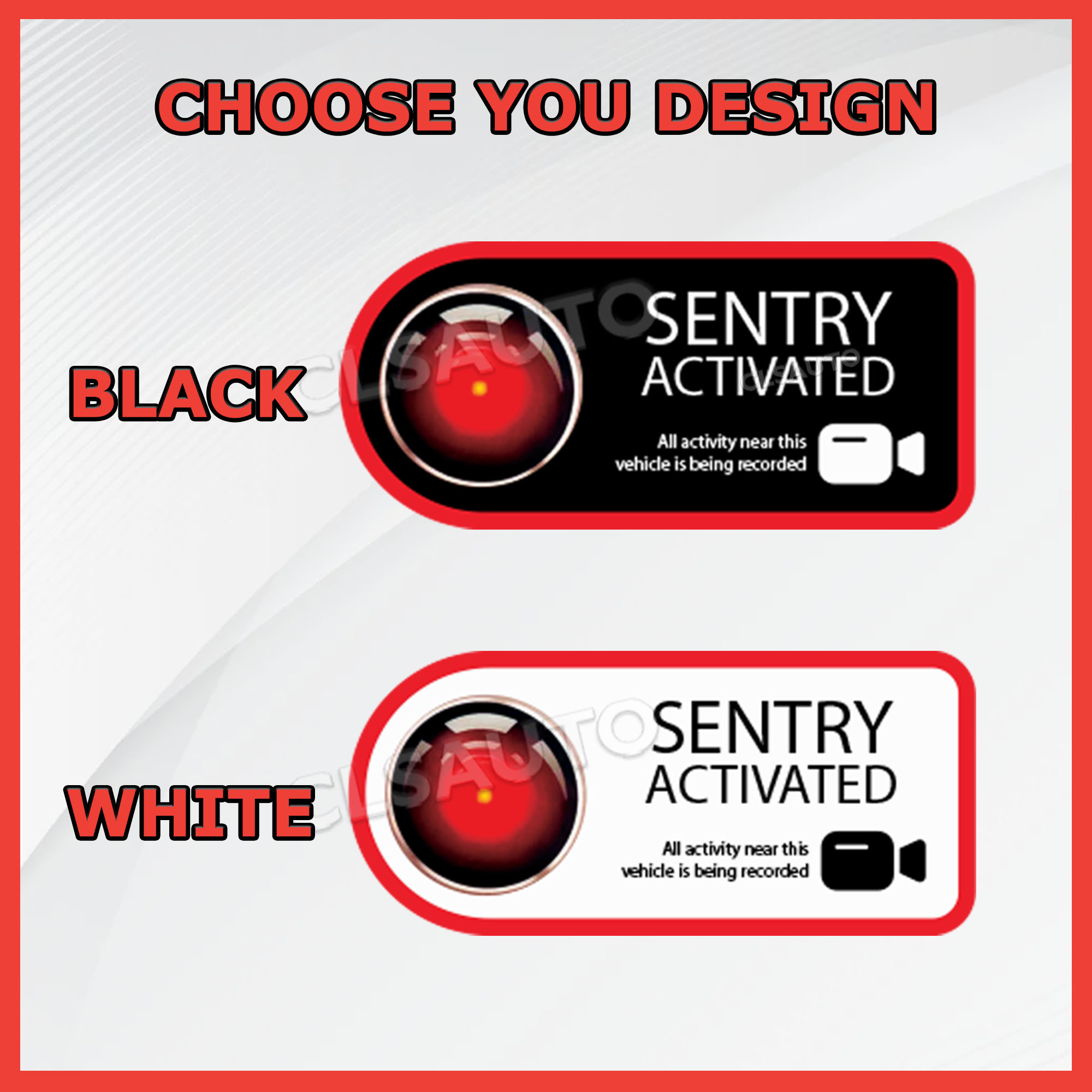 Sentry Mode Activated Sticker for Tesla - Anti-Theft Warning Decal ...