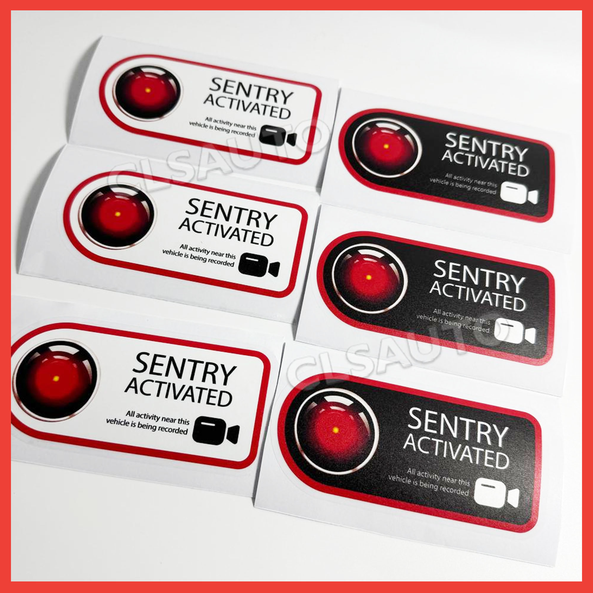 Sentry Mode Activated Sticker for Tesla - Anti-Theft Warning Decal ...