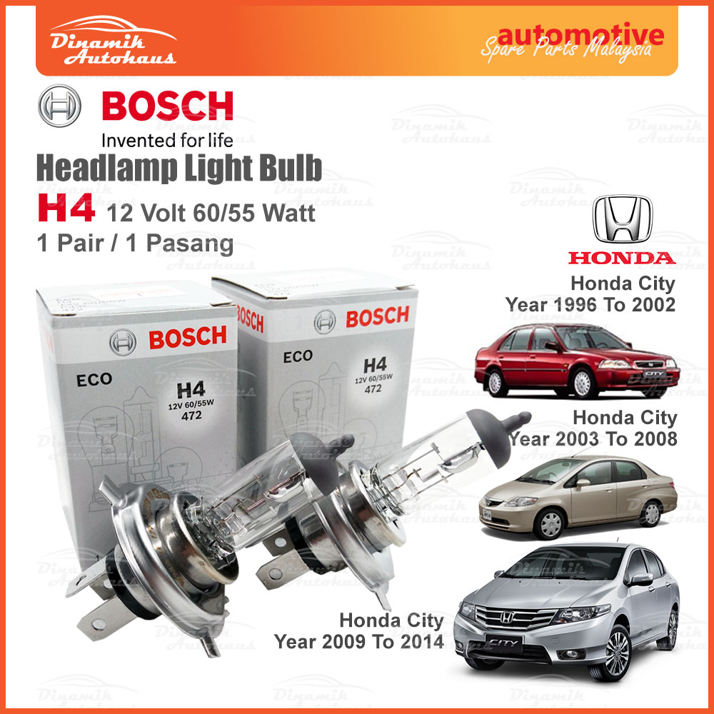Honda City Year 1996 To 2014 Car Headlamp Halogen Head Light Bulb Bosch ...