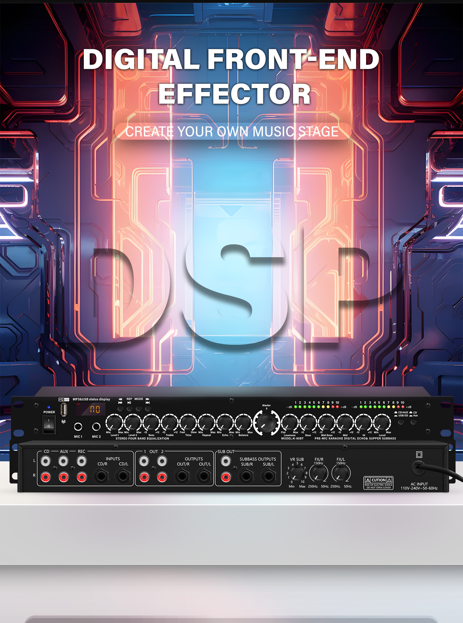 Effector built-in DSP pre-effector Adjust sound effects Singing ...