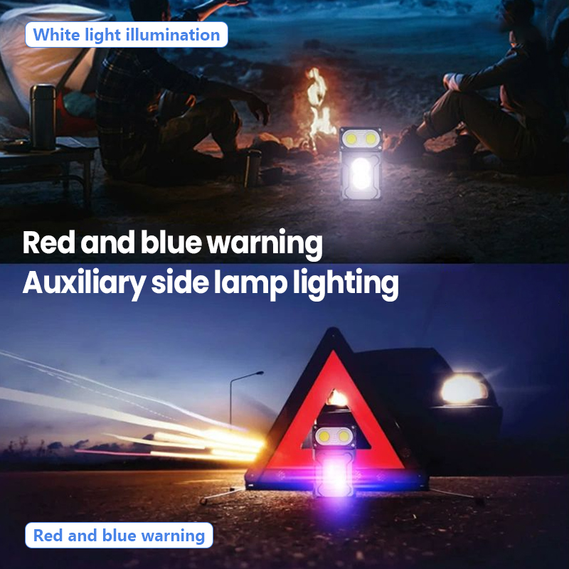 LED lampu suluh Flashlight led light Glare COB Keychain Light USB Charg ...