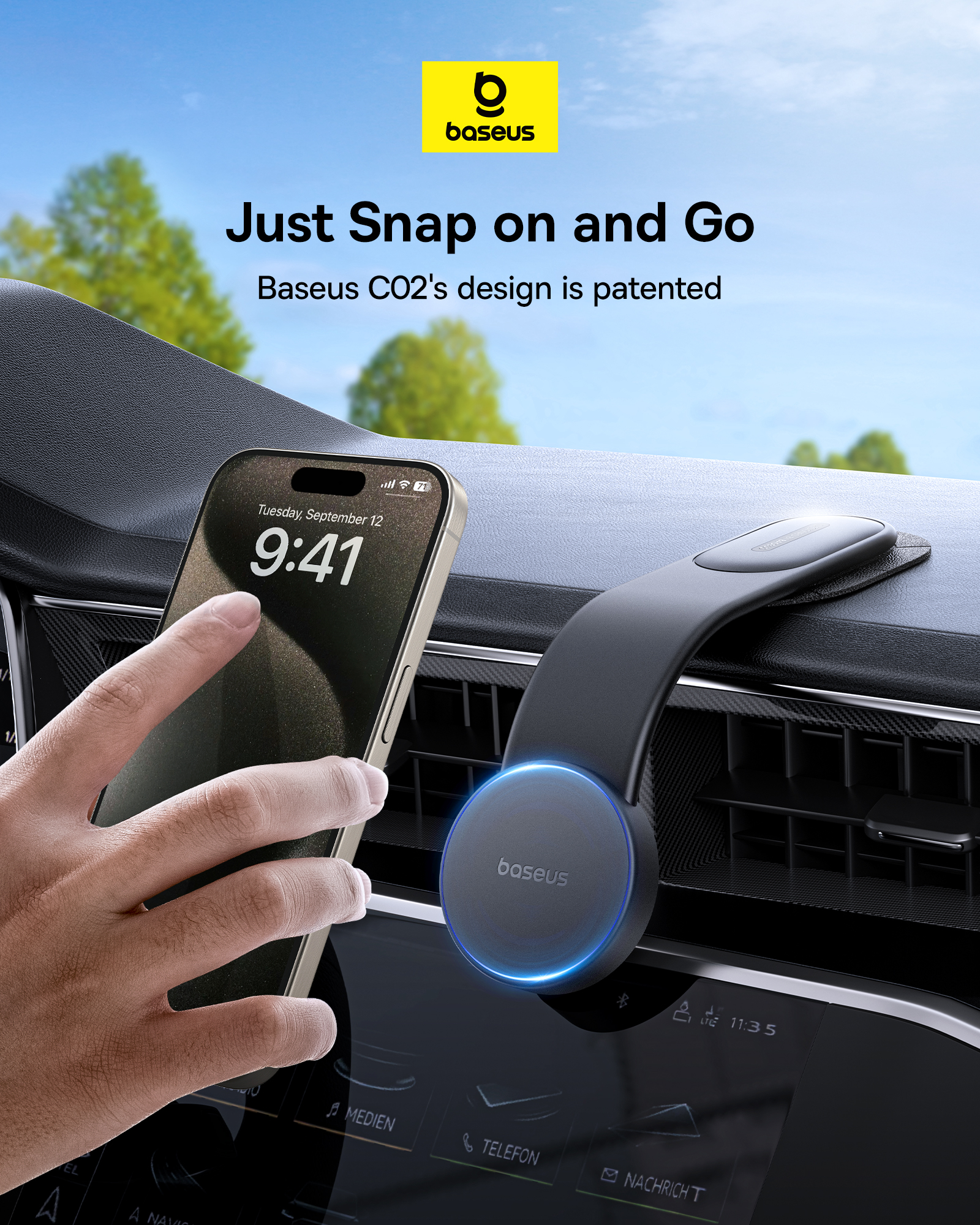Baseus C02 Magnetic Car Phone Holder Easy Paste With Universal ...