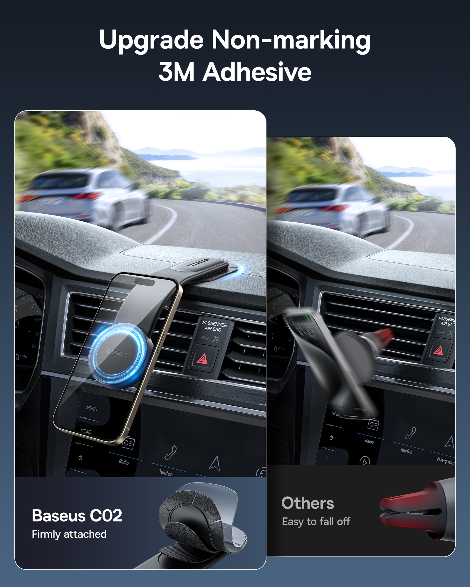 Baseus C02 Magnetic Car Phone Holder Easy Paste With Universal ...