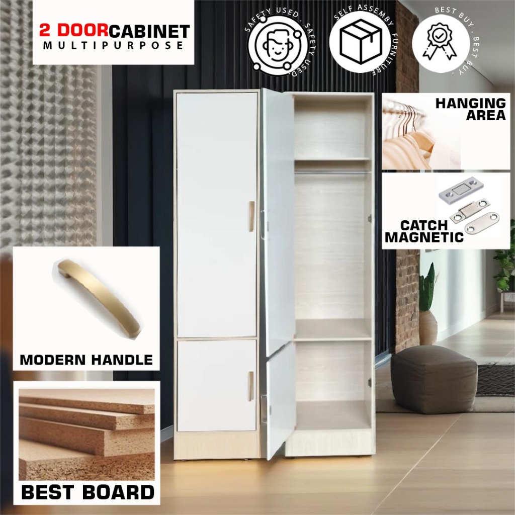 [READY STOCK] CASA HOME-2 Door Wardrobe / Almari Baju 2 Pintu / Almari ...