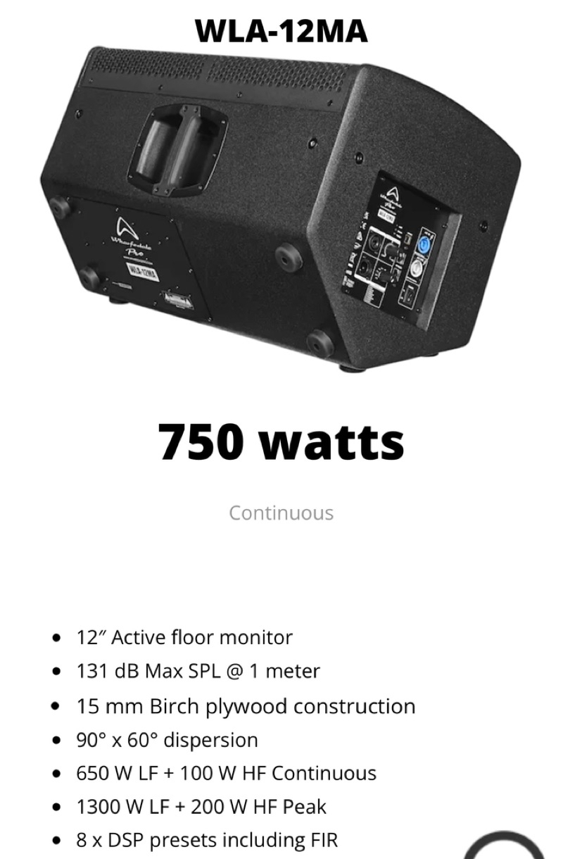 Wharfedale WLA-12MA 12” Active Monitor Speaker – 1500W Peak, Extreme Performance 1Unit | Shopee ...