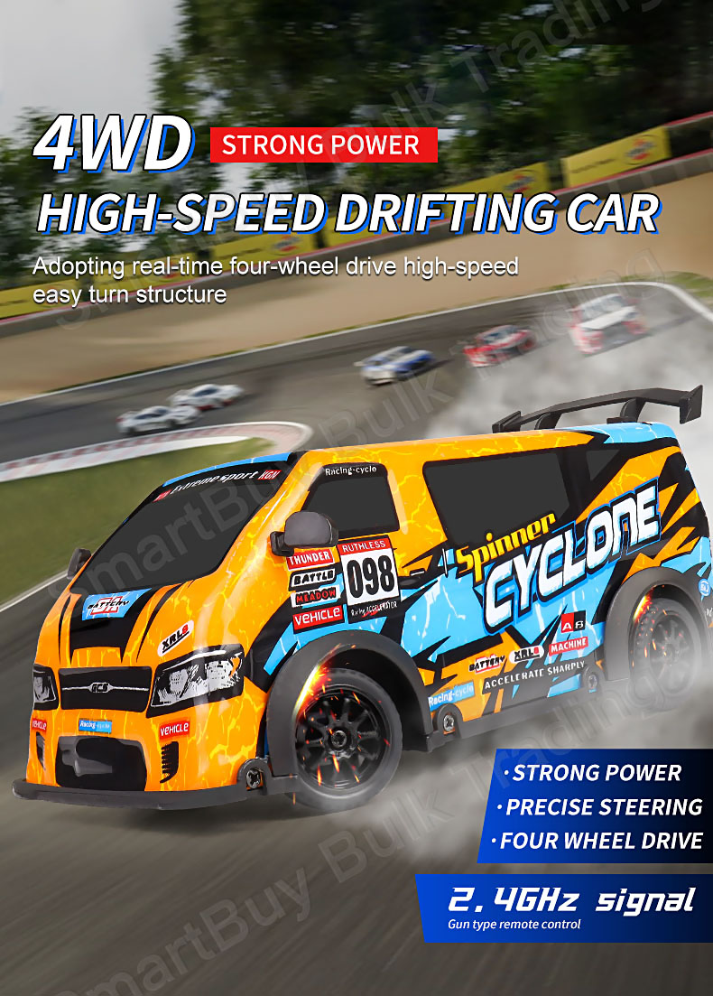 SmartBuy 1:24 High-Speed RC Drift Van Truck 4WD Off-Road Racing Remote ...