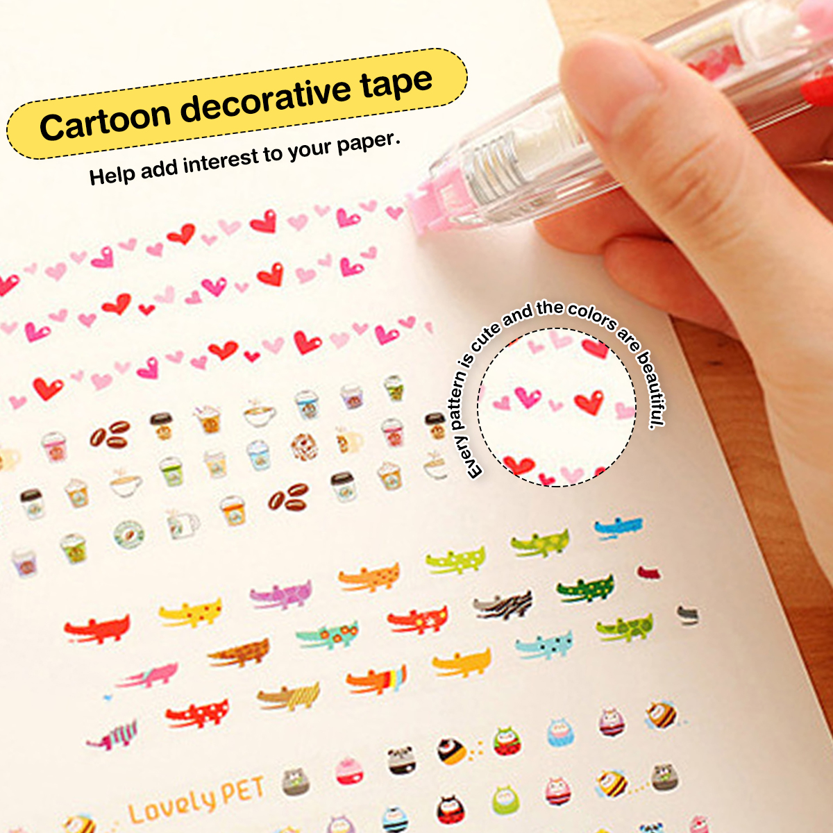 Decorative Correction Tape Cute Cartoon Tape Stationery Creative ...