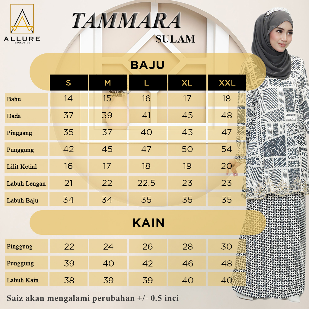 Allure Exclusive - Set Baju Kurung Sulam Tammara 2025 Armani Silk Ibu ...