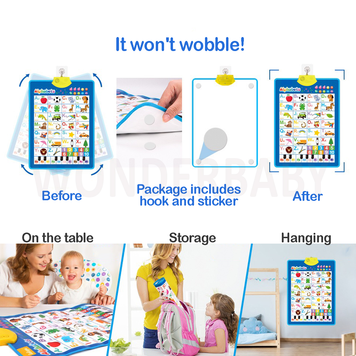Premium English Interactive Talking Alphabet Poster ABC Wall Chart With ...
