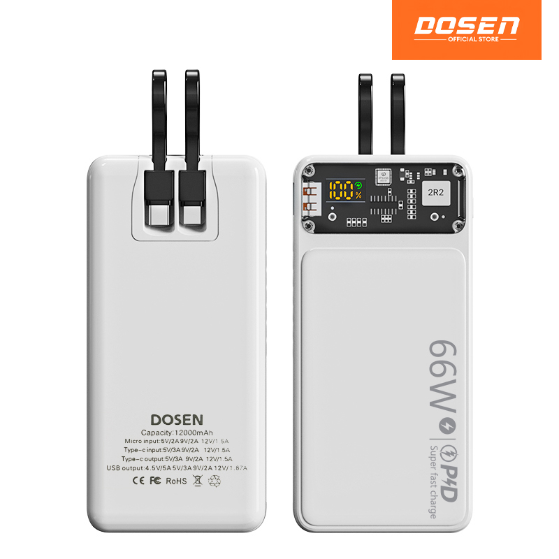 DOSEN Power Bank DX160 PD66W Fast Charging Type-C Input USB Comes with ...