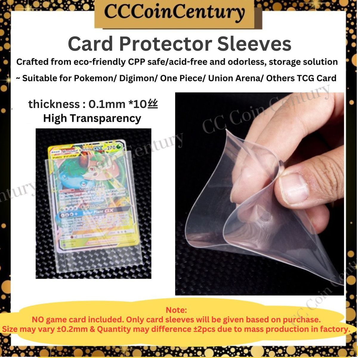 Standard TCG Card Sleeves 100Pcs Soft Penny Transparent for Pokemon One ...