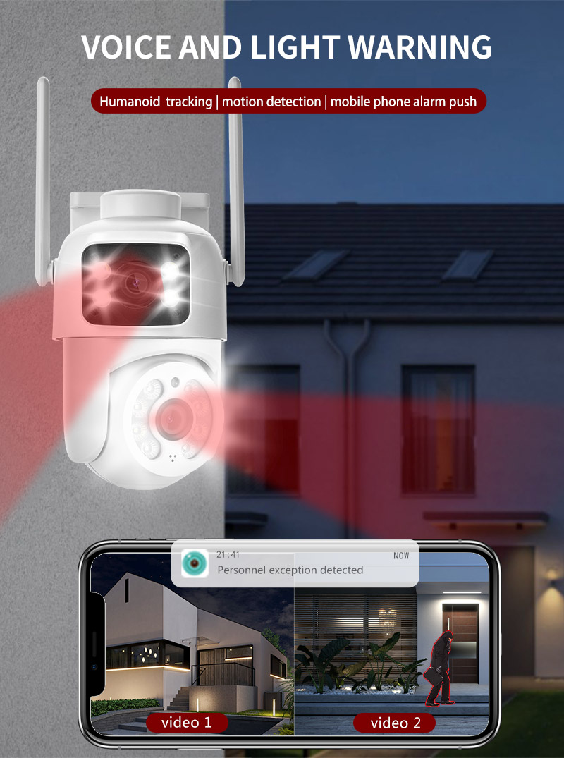 V380 Pro CCTV Camera Q13 Dual Lenss wireless wifi CCTV Full Color Night ...