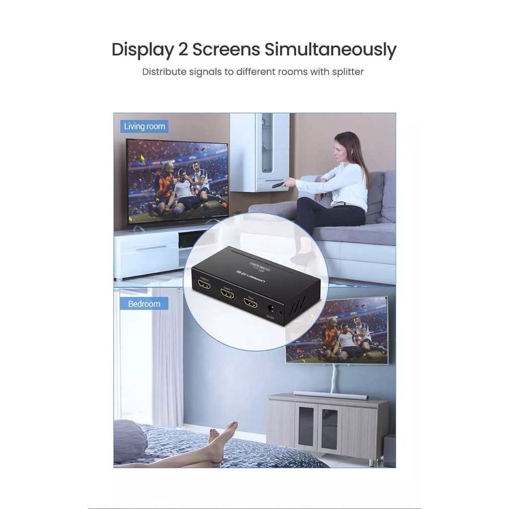 UGREEN HDMI SPLITTER 1 IN 2 OUT (UK) 4K@30HZ | Shopee Malaysia