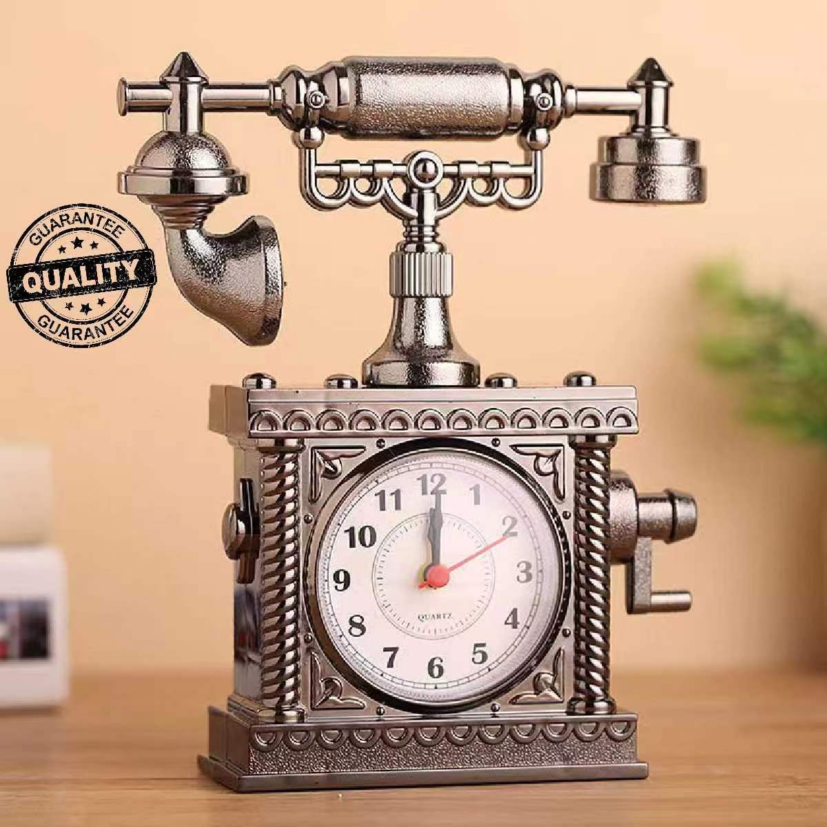 Classic Telephone Alarm Clock Jam Loceng Telefon Klasik Hiasan Meja ...