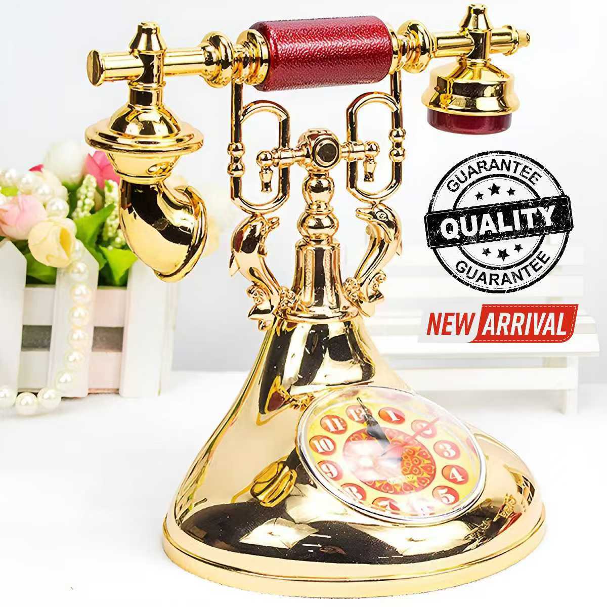 Classic Telephone Alarm Clock Jam Loceng Telefon Klasik Hiasan Meja ...