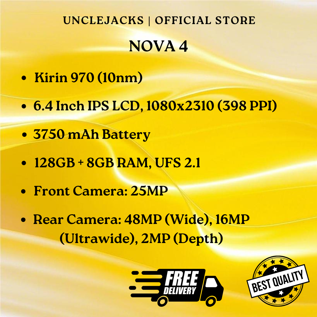 HUAWEI NOVA 4 (8GB+128GB) | TERPAKAI SEPERTI BARU | KEADAAN GRED A+ | 100% HUAWEI ORIGINAL ...