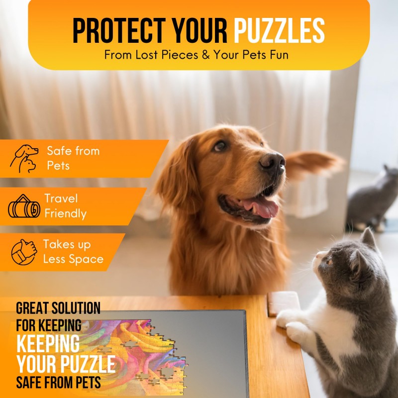 Jigsaw Roll Felt Mat Puzzle storage pads Inflatable Roll Mat Jigsaw ...