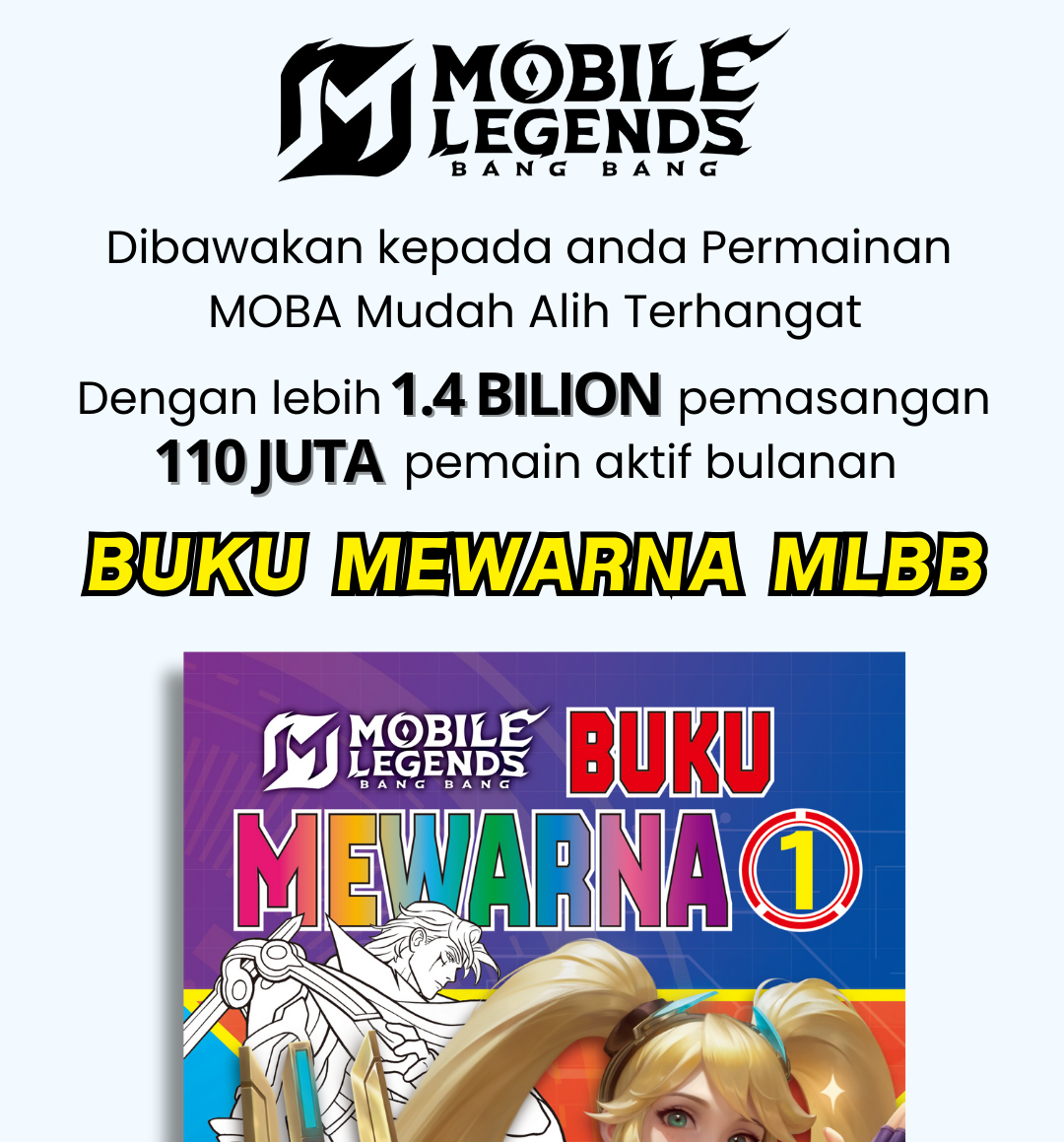 Buku Mewarna MLBB Buku 1 Colouring Book Mobile Legends:Bang Bang Buku ...