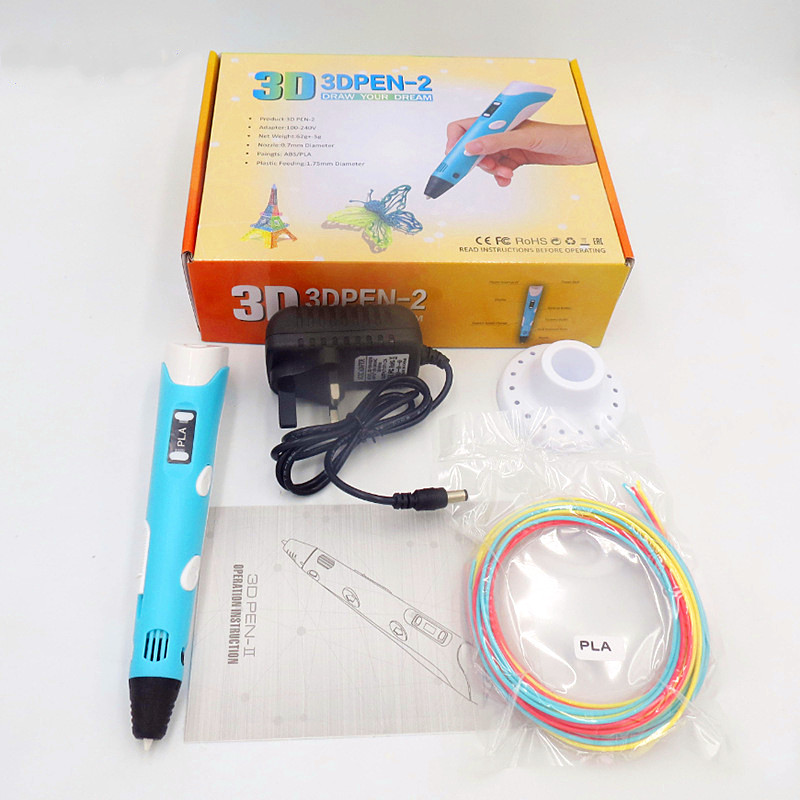3D Pen LED Free PLA Filaments USB rechargeable 3d Printing Pen | Shopee ...