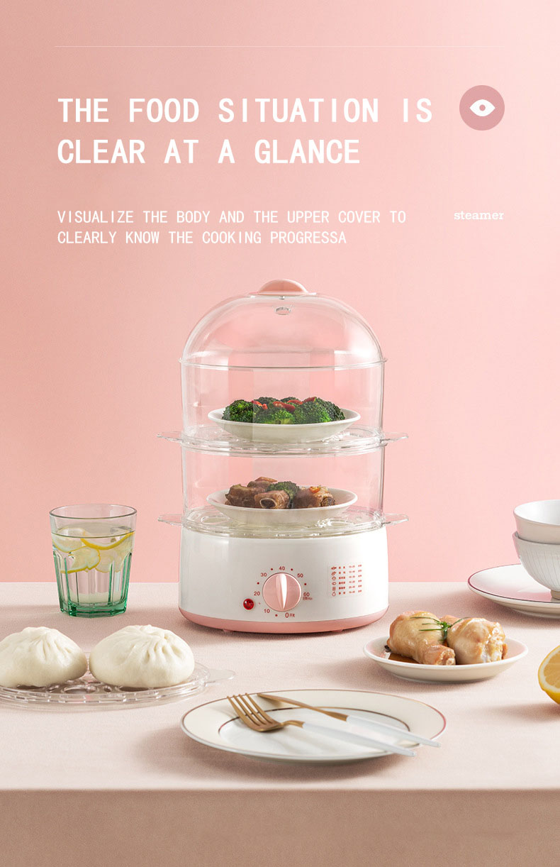 Electric steamer stew steaming machine 2/3 Layers 60s steamer home ...