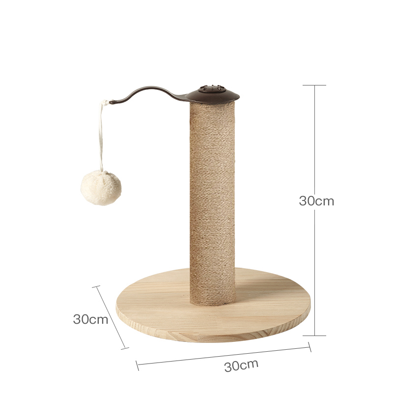Osti Solid Wood Cat Scratching Post with Playing Toy Ball Pet Scratcher ...