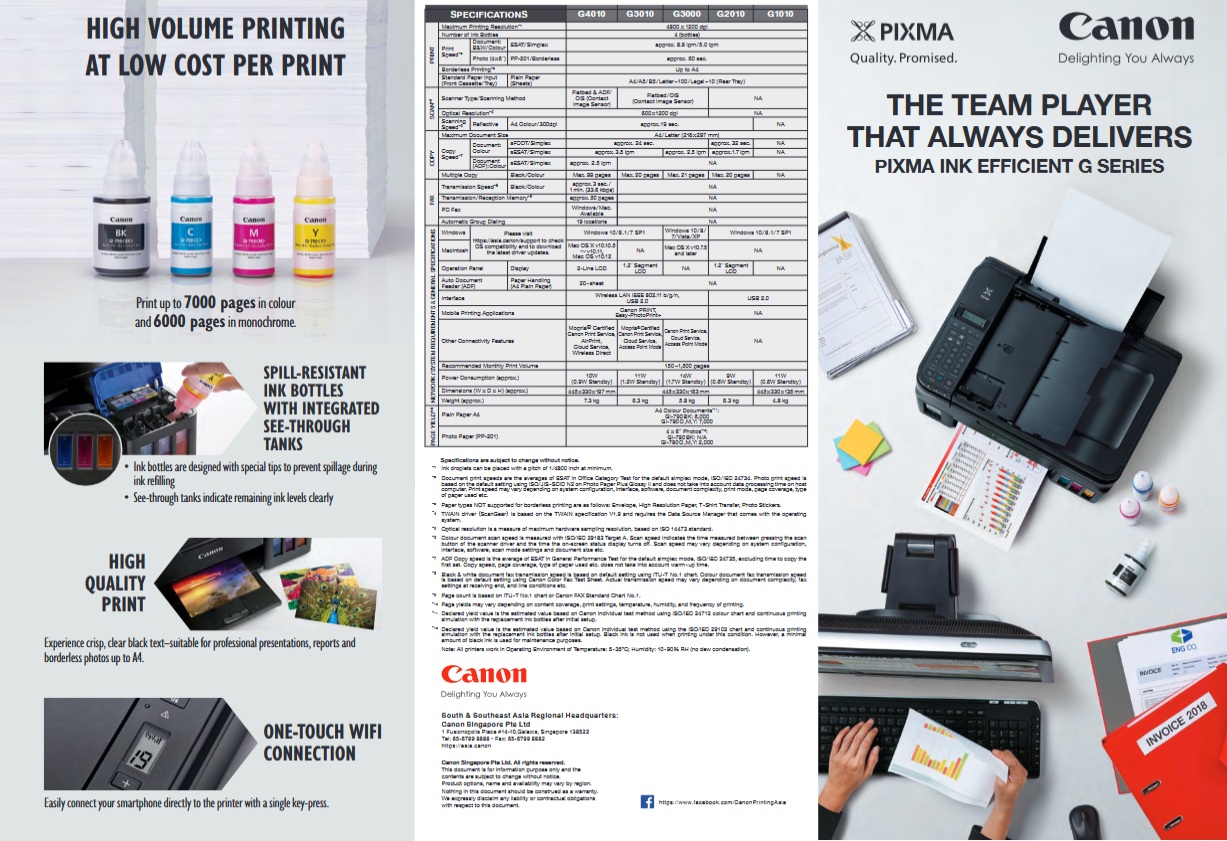 Canon PIXMA G3010 Refillable Ink Tank Wireless All-In-One Printer ...