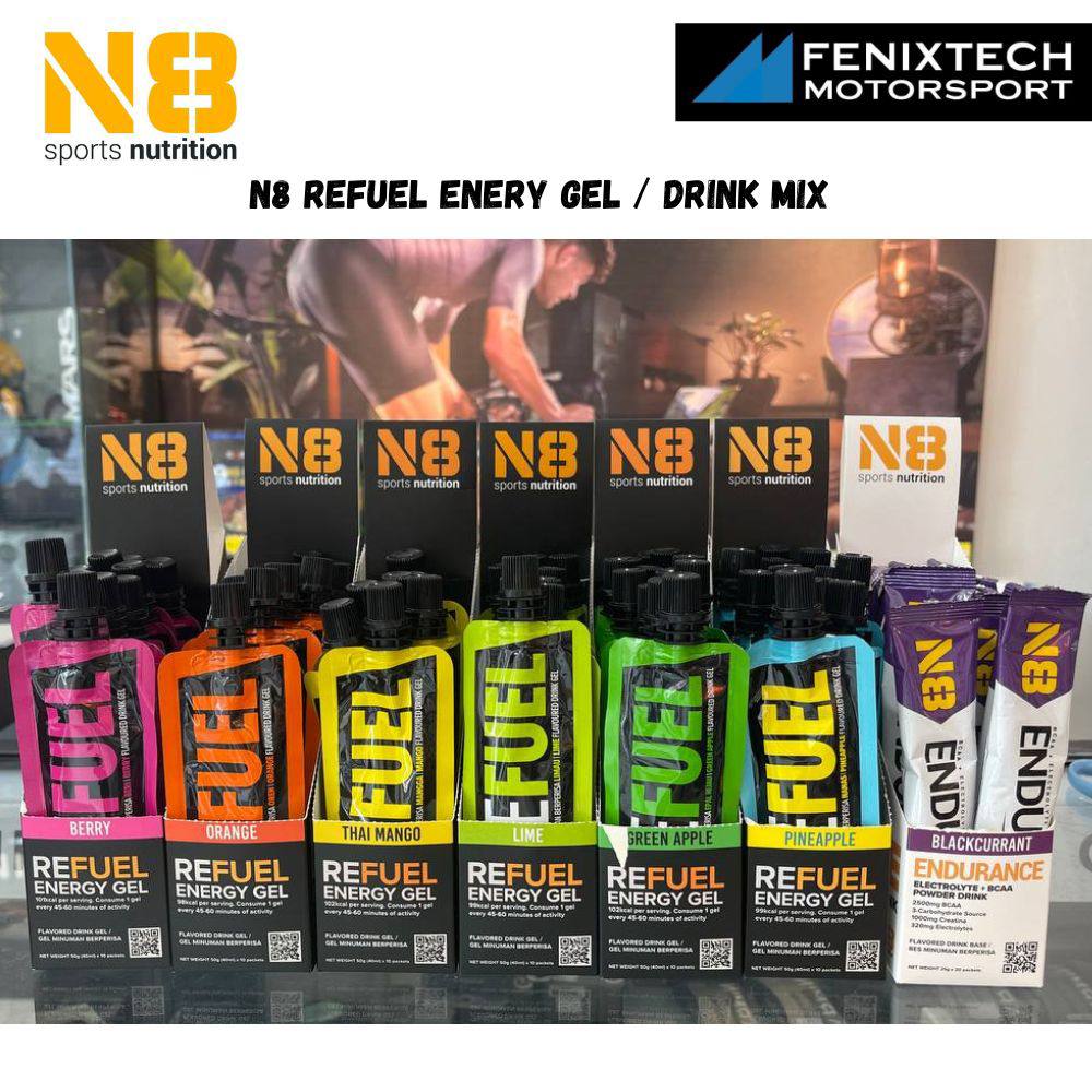 N8 Refuel Enery Gel /Power Gel/Electrolyte Drink Mix ( Berry / Green ...