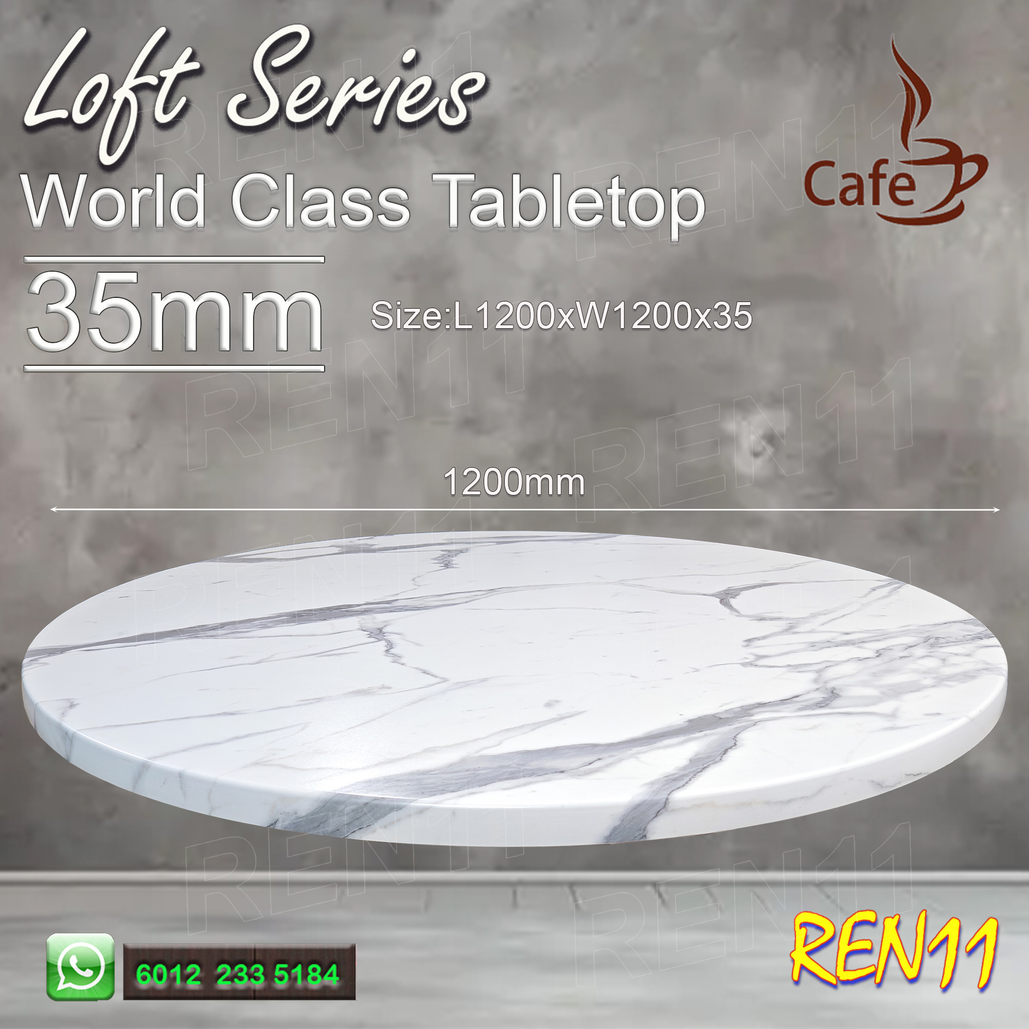 Restoran Table ,Meja Makan, Solid Table Top ,White Marble , Hardboard ...