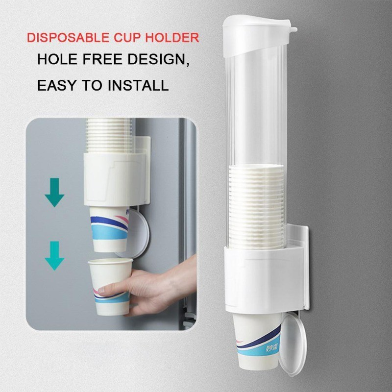 Plastic Cup Holder Paper Cup Dispenser Wall Mounted Disposable Auto Cup ...