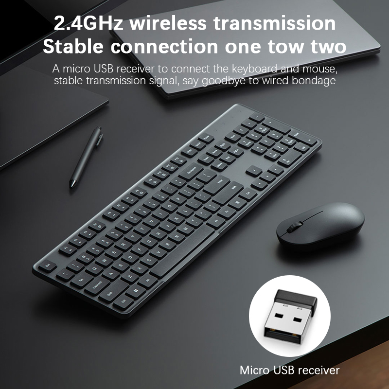Xiaomi Wireless Keyboard Mouse Set 2 2.4GHz 104 Keys Multimedia Full ...