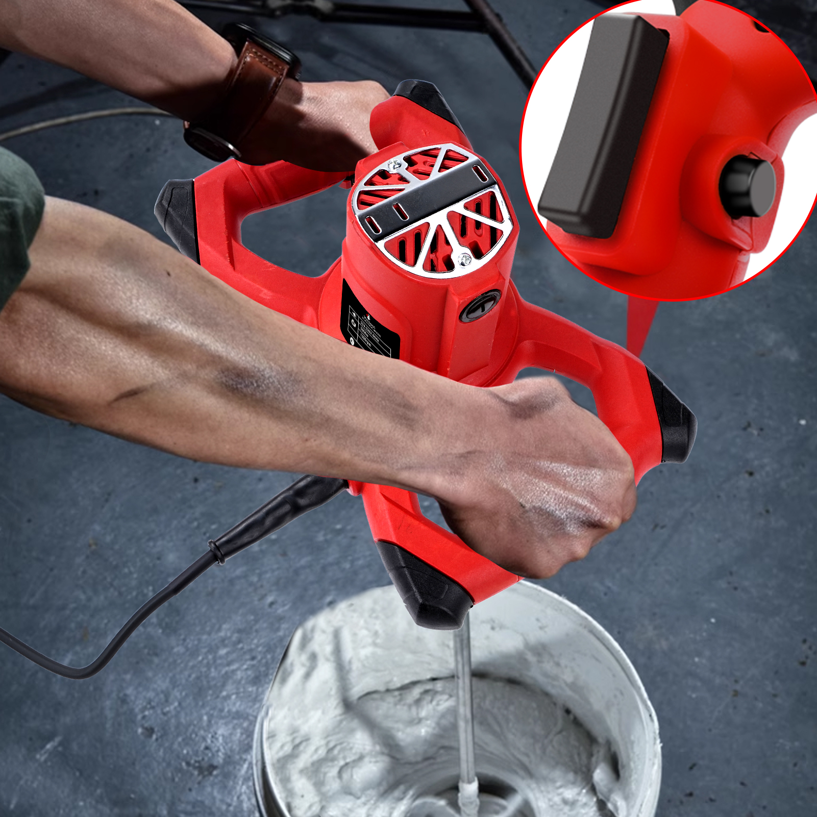 🔥5-year warranty🔥2500W Electric Mixer Cement Mixer Concrete Mixer Soil ...