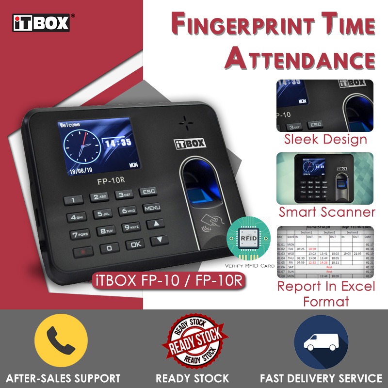 iTBOX FP-10 Fingerprint Thumbprint Time Attendance Machine | Mesin ...