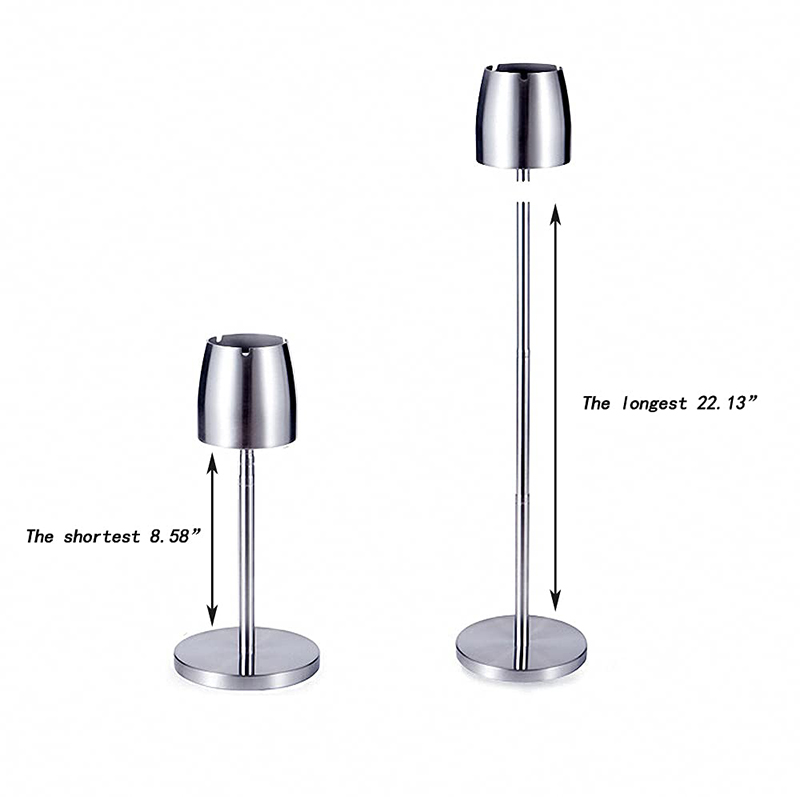 304 Stainless Steel Thickened Telescopic Floor Standing Ash Tray Floor ...