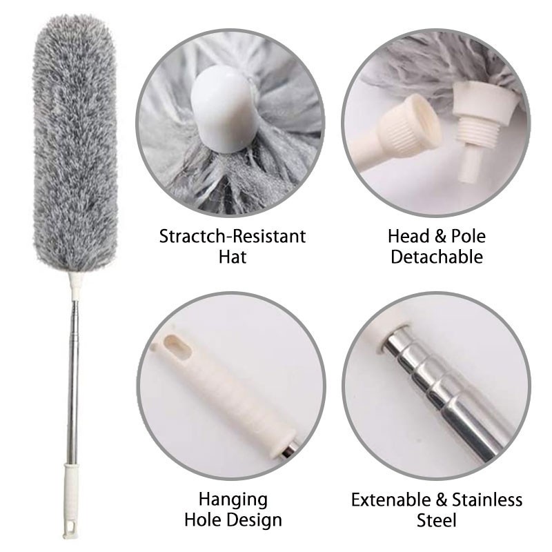 Long Microfiber Feather Duster (280cm) - Strong Absorption, Extendable ...