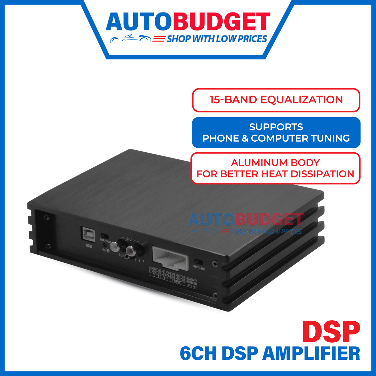 6 Channel DSP Amplifier Plug & Play DSP 15 Band EQ Car DSP with ...