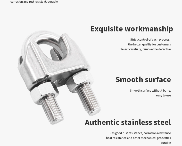 (M2-M16) Wire Rope Clip Stainless Steel 304 Cable Clip M2 / M3 / M4 ...