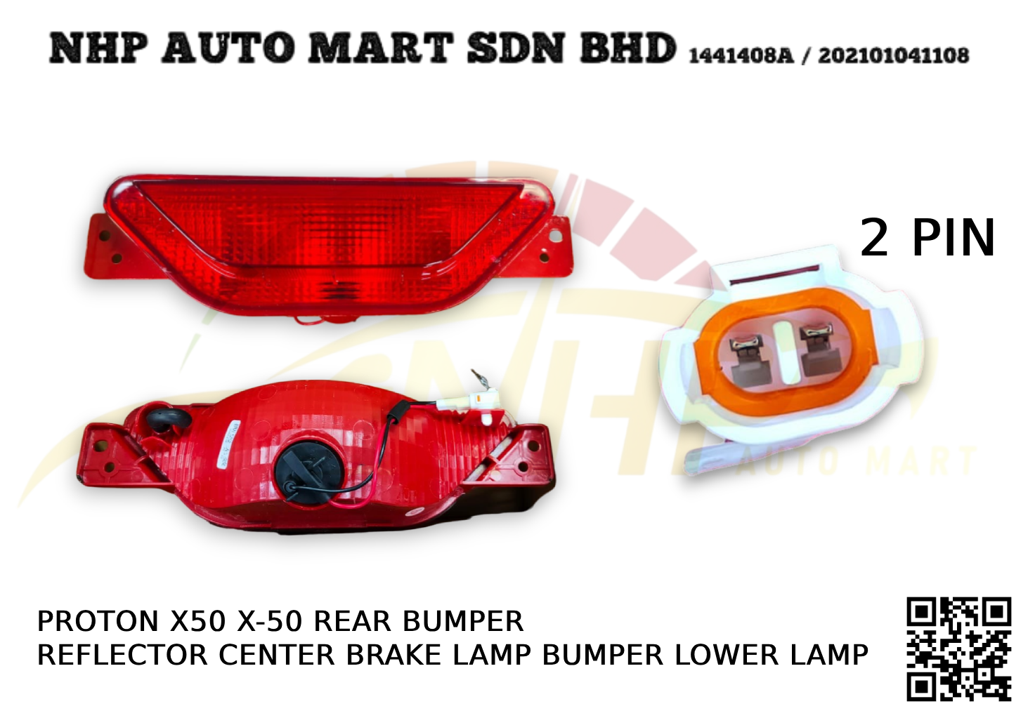 OEM PROTON X50 X-50 REAR BUMPER REFLECTOR CENTER BRAKE LAMP BUMPER ...