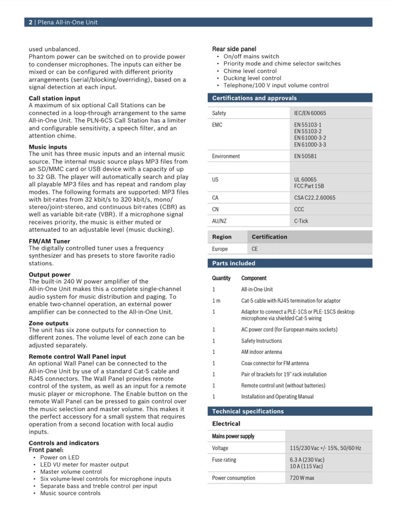 BOSCH PLN-6AIO240 all in one background music and paging system ...