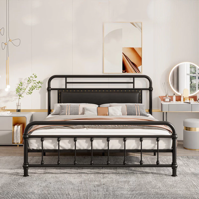 Metal Katil Besi with backres Iron Bed King/Queen size bed high load ...