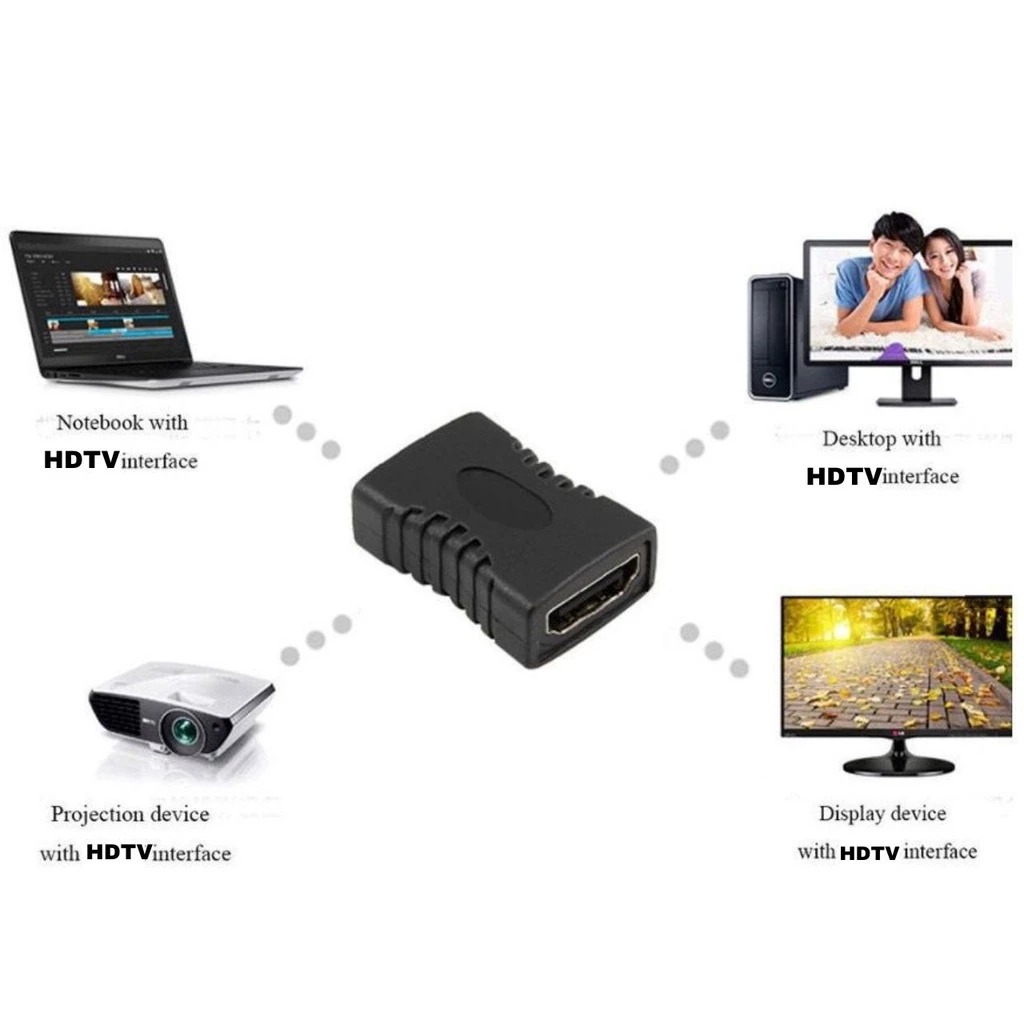 HDMI Straight Extender Joint Connector Female to Female Converter ...
