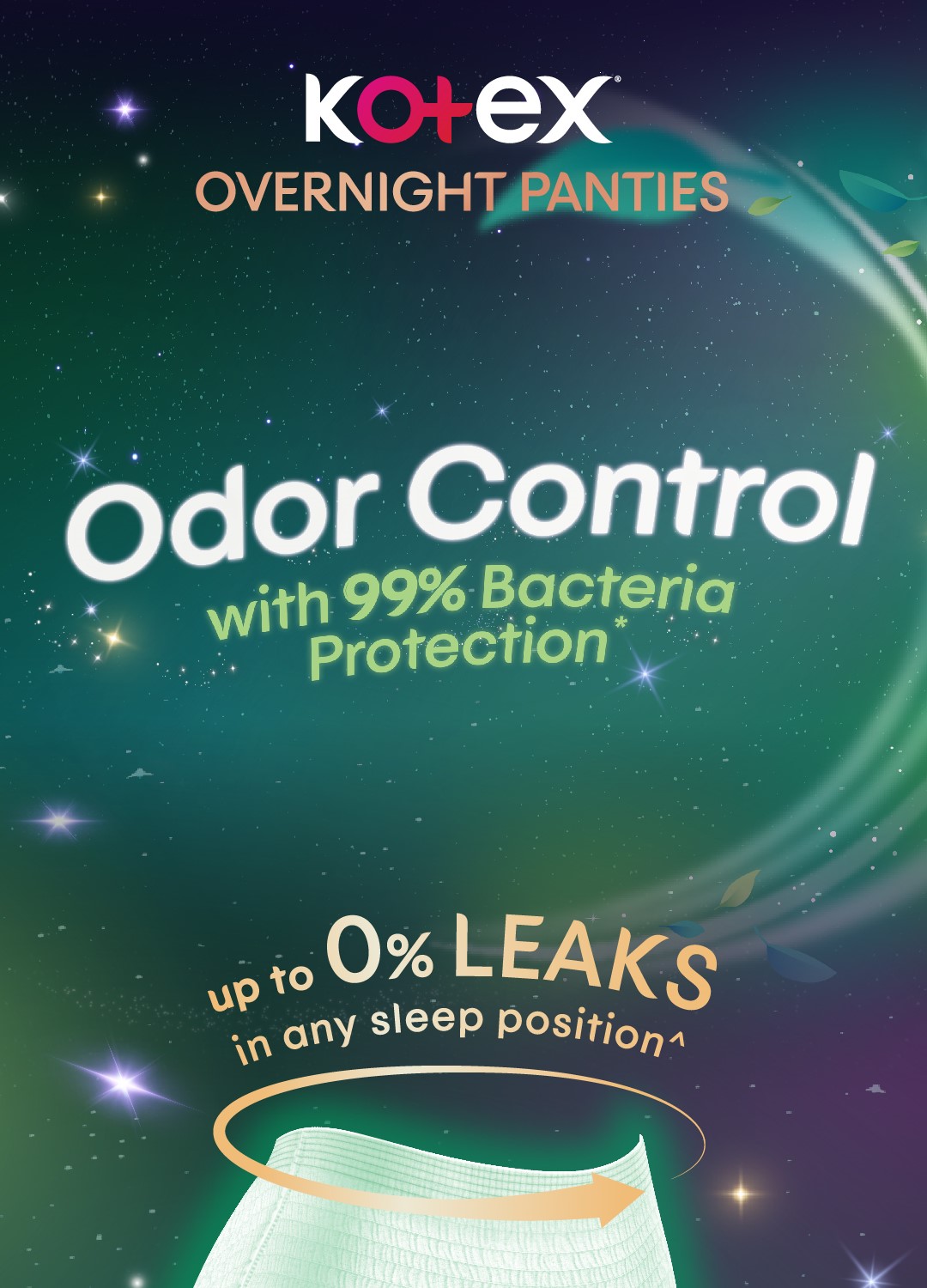 Kotex Herbal Overnight Panties M-L/L-XL (5s) - Period Panties with 360⁰ Anti-Leakage Protection ...