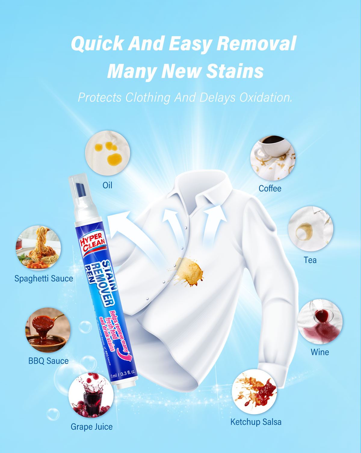HYPERCLEAN Fabric Stain Remover Pen – Waterless, Portable ...