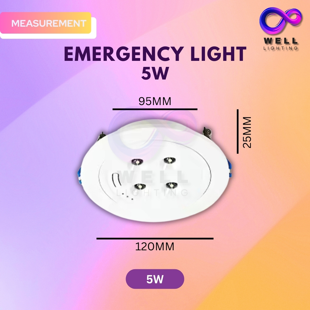 🔥Lampu Kecemasan Rumah Automatik🔥LED Emergency Light 5W LED Recessed ...