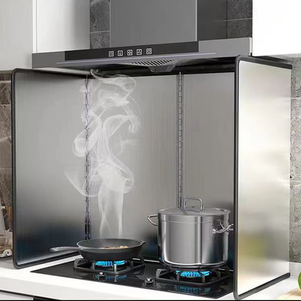Stainless Steel Anti Oil Baffle Foldable Kitchen Removable Spill Splash ...