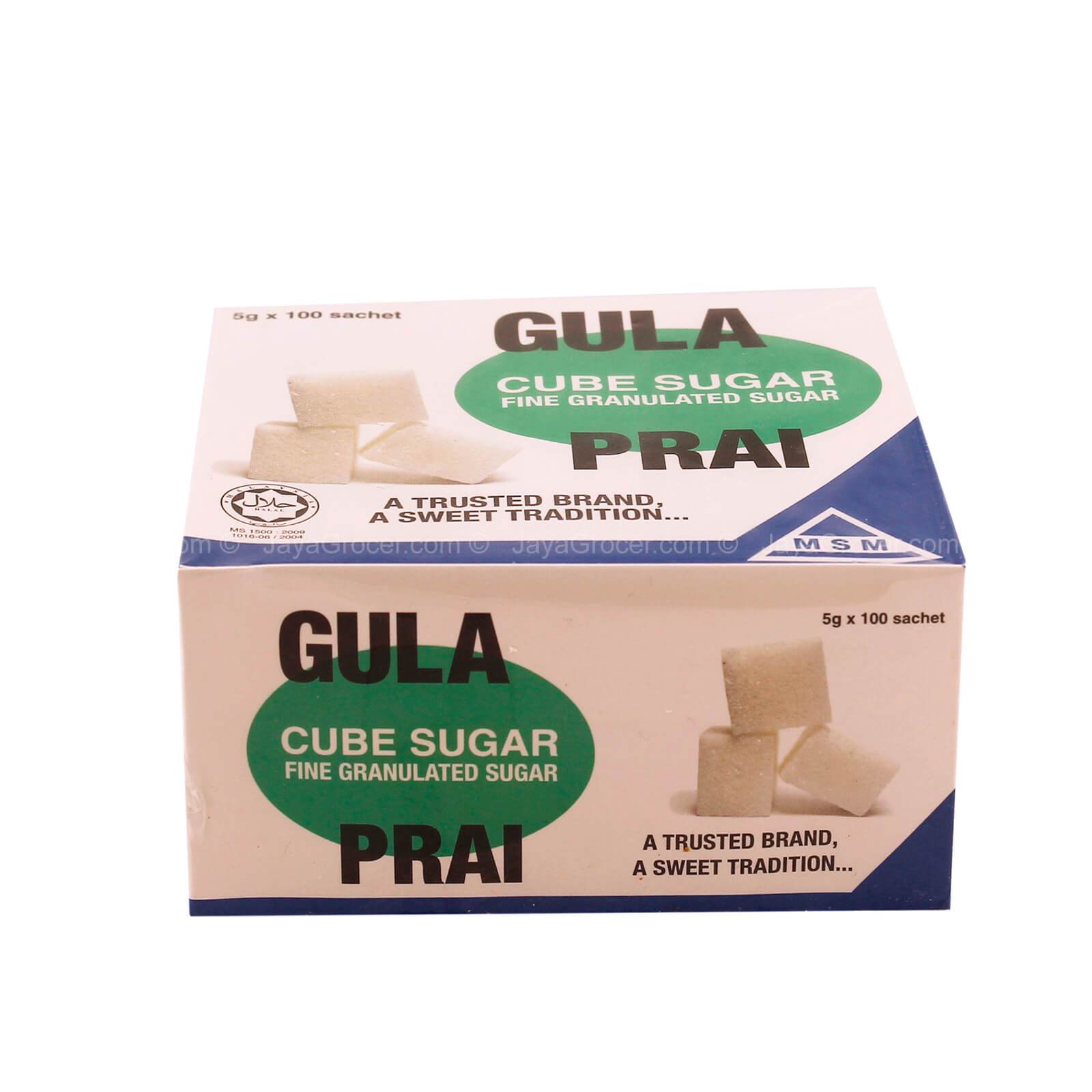 5g Sugar Gula Kiub PRAI MSM Fine Granulated 500g Cube 100's | Shopee ...