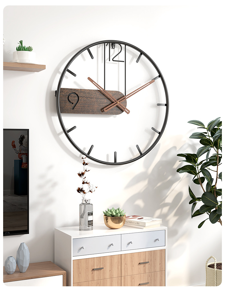 Home Decor Living Room Clock Aesthetic Estetik Wall Clock 50cm Jam ...
